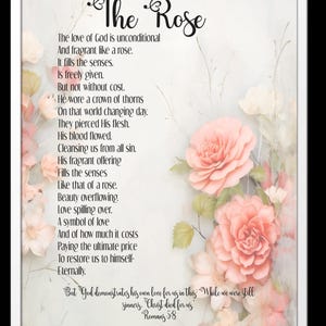 The Rose Christian Poem About God's Love Digital Print Christianity ...