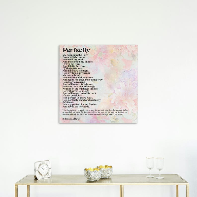 Perfectly Loved Christianity Inspired Wall Art God Faithfully Loves ...