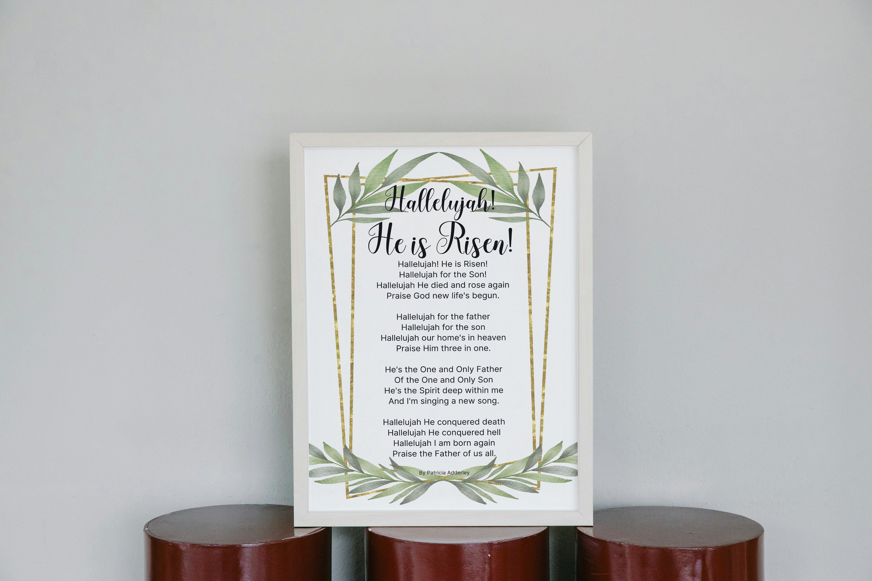 Hallelujah He is Risen Resurrection Easter Poem,, Floral Framed Art ...