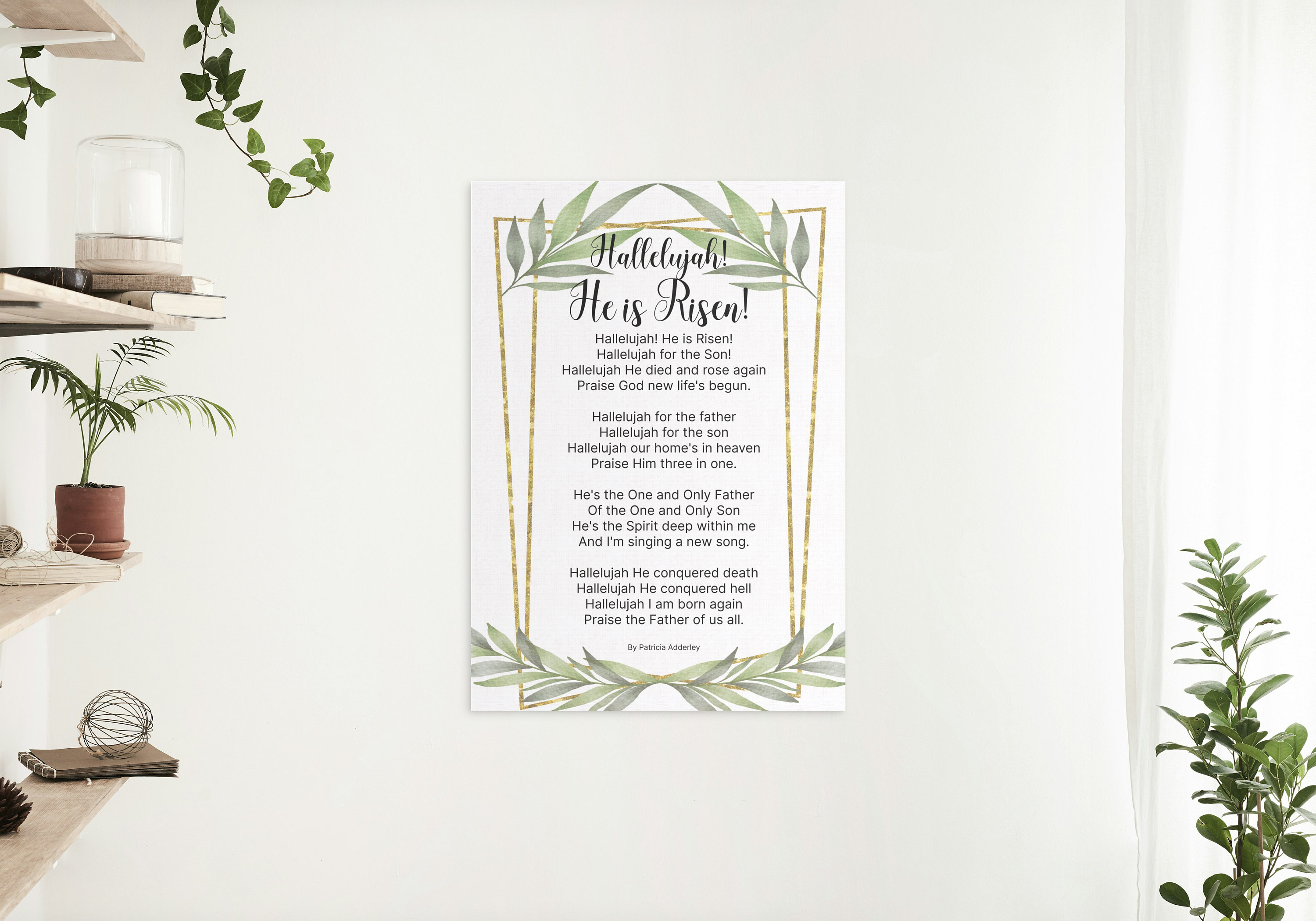 Hallelujah He is Risen Resurrection Easter Poem,, Floral Framed Art ...