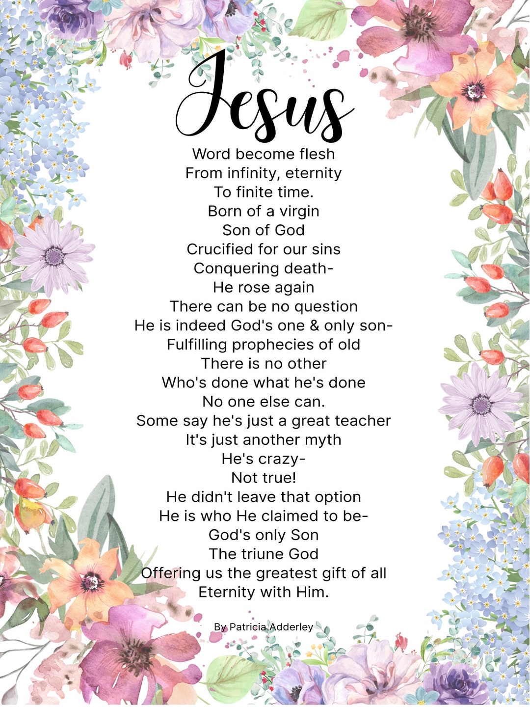Jesus Easter Poem Christian, Original Christian Poetry, Easter Poetry ...