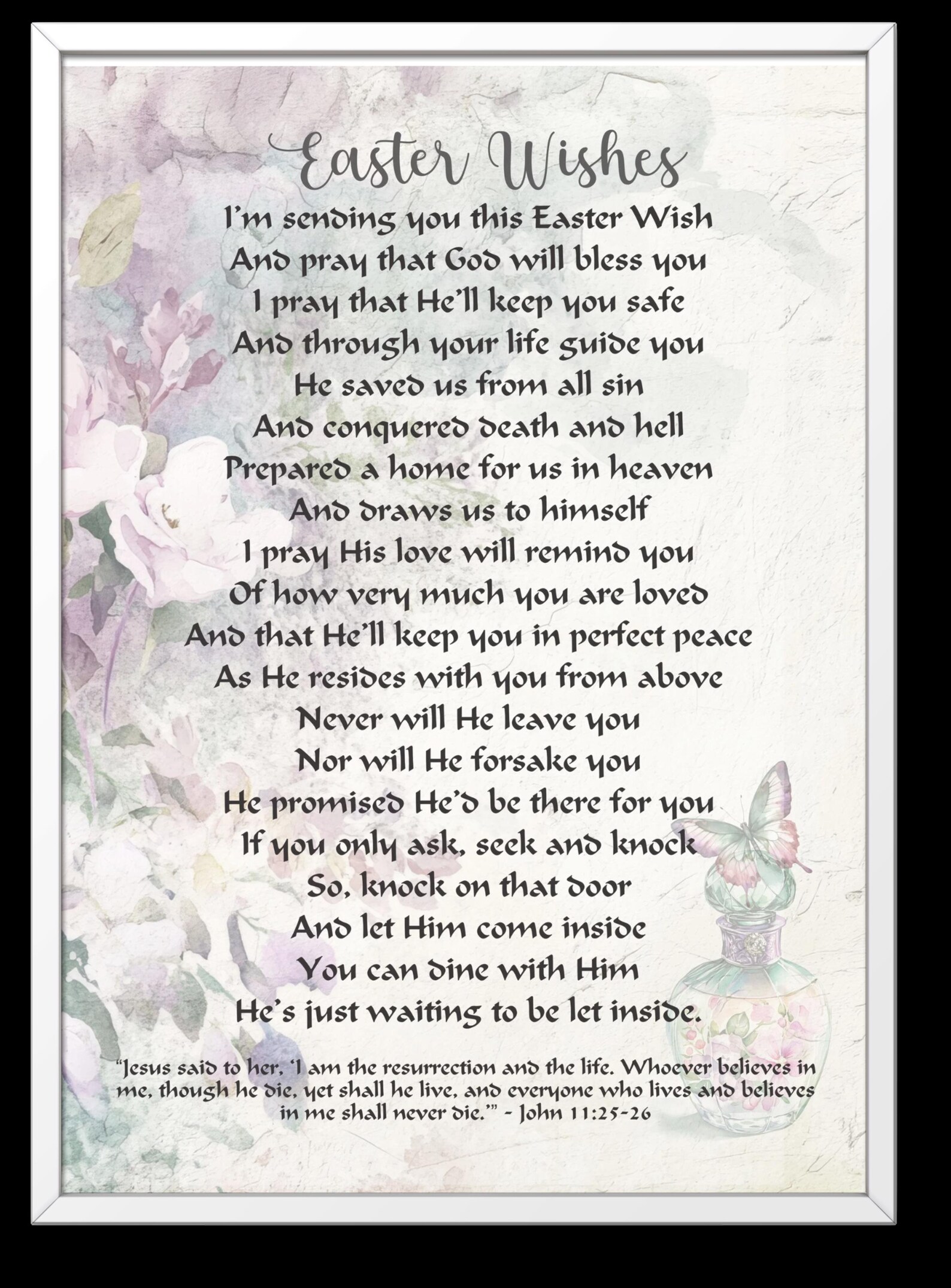 Easter Wishes Printable Easter Poems Artful Christian Printables ...