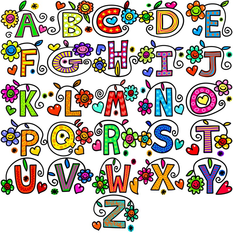 DOODLE Alphabetical Letters PERSONALIZED Spiral Notebook Artful, DOODLE ...