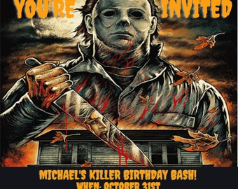 Michael Myers Birthday Invitation - Etsy