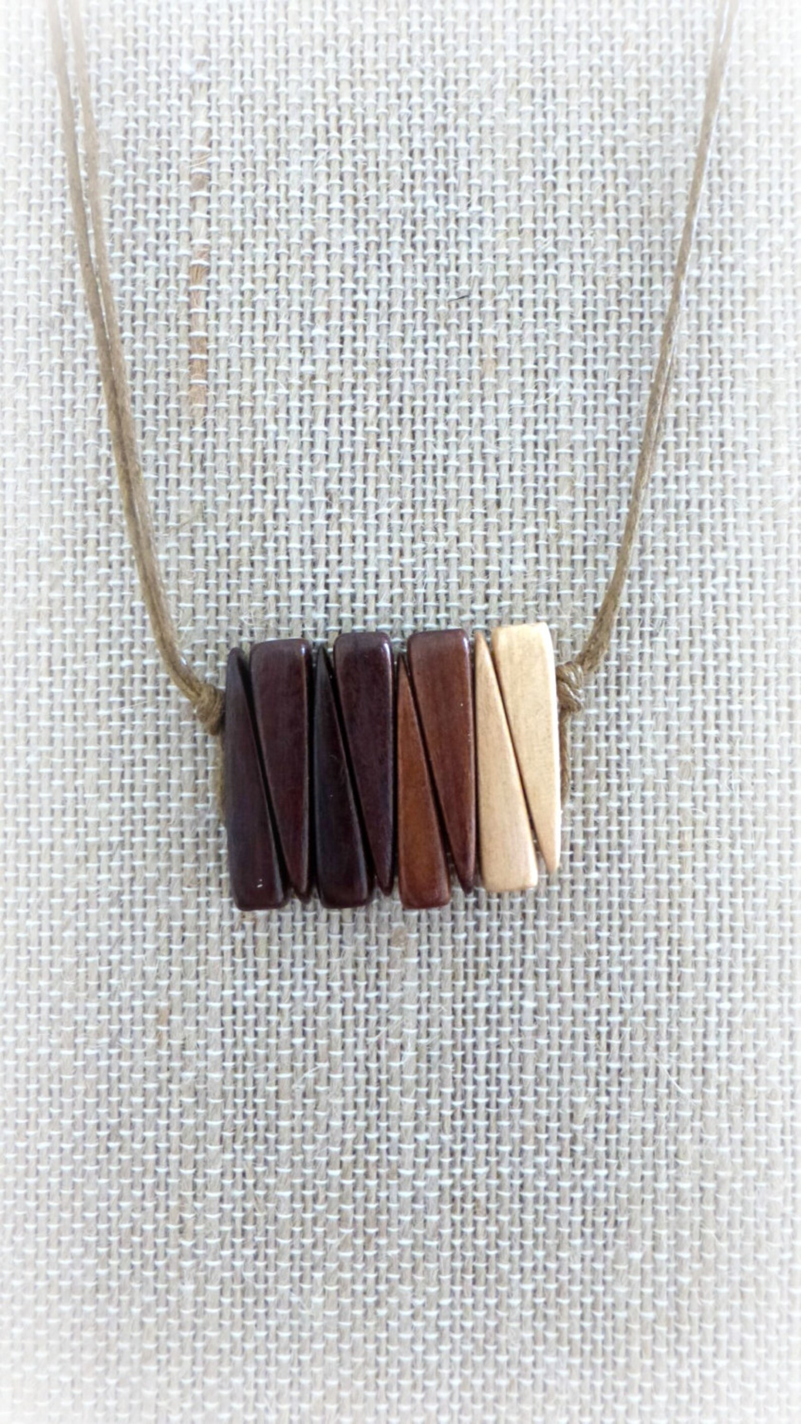 Mahogany Wood Necklace , Boho Choker for Her , 5th Anniversary Gift ...