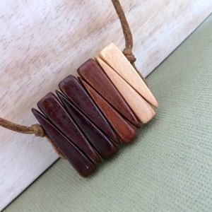 Mahogany Wood Necklace , Boho Choker for Her , 5th Anniversary Gift ...