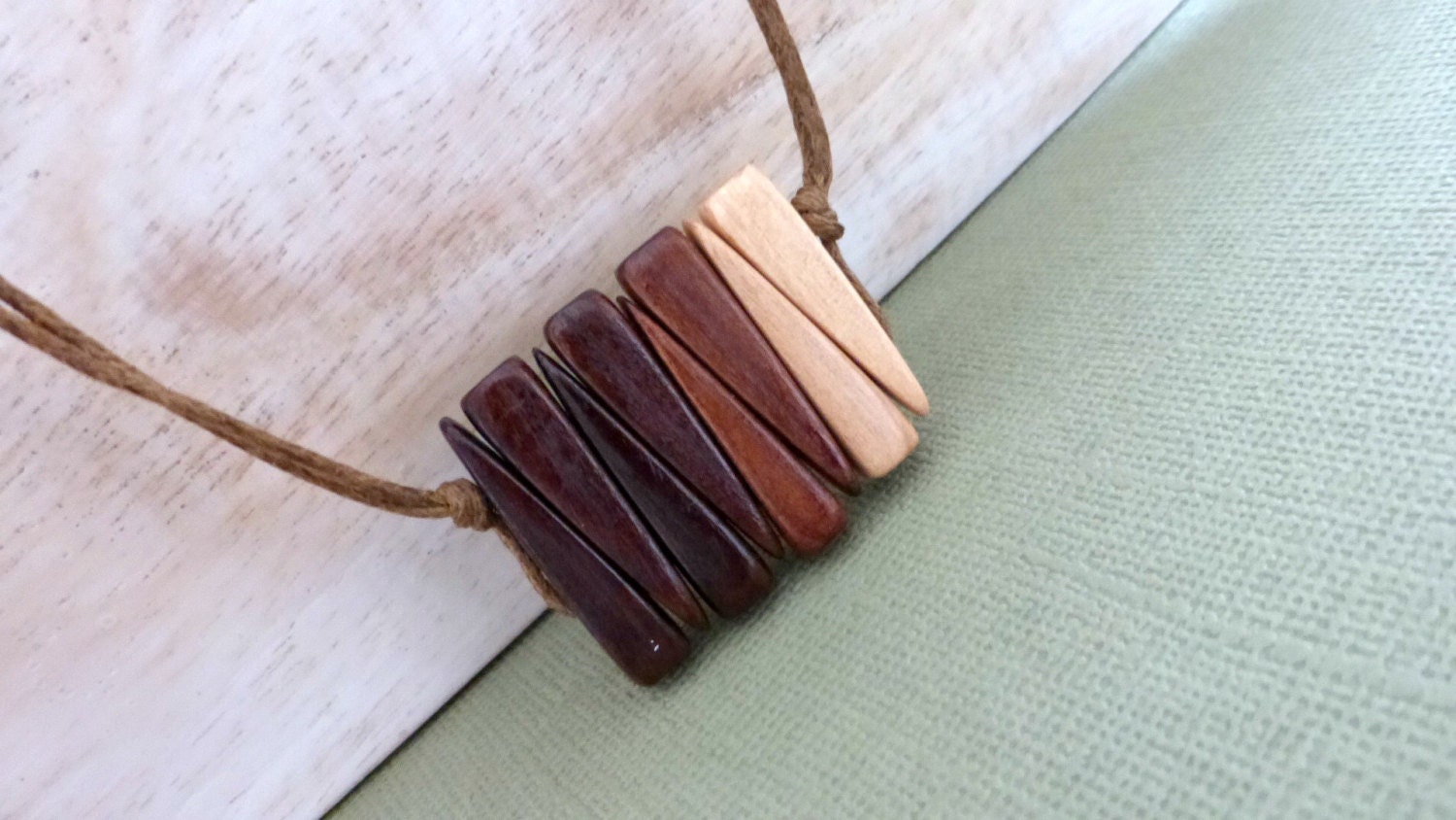 Mahogany Wood Necklace , Boho Choker for Her , 5th Anniversary Gift ...
