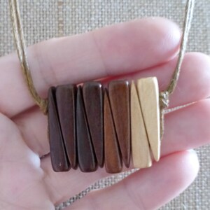 Mahogany Wood Necklace , Boho Choker for Her , 5th Anniversary Gift ...