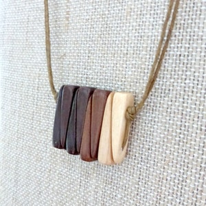 Mahogany Wood Necklace , Boho Choker for Her , 5th Anniversary Gift ...