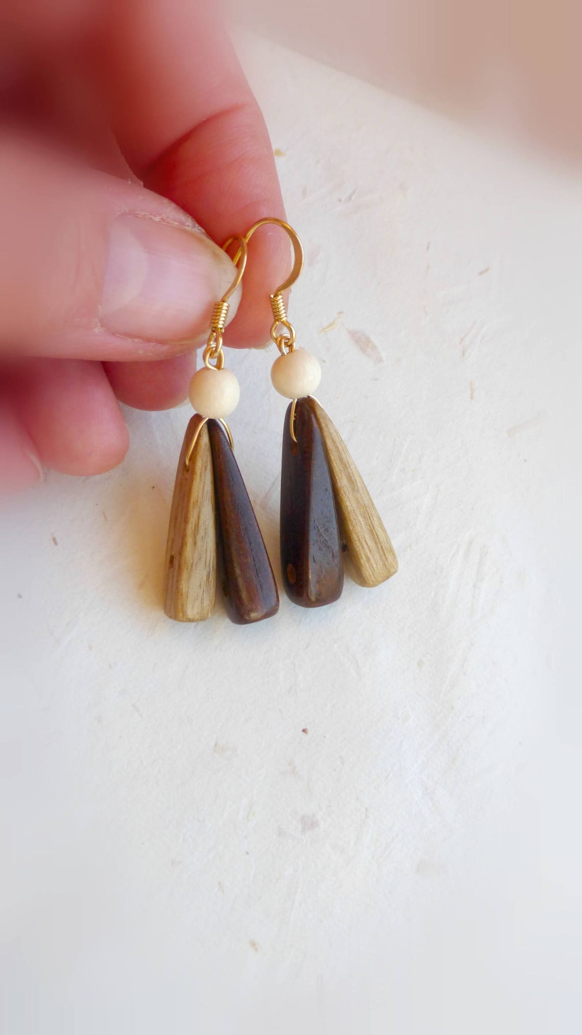 Wooden Earrings, Simple Wood Earrings ,dangle Wood Earrings Geometric ...