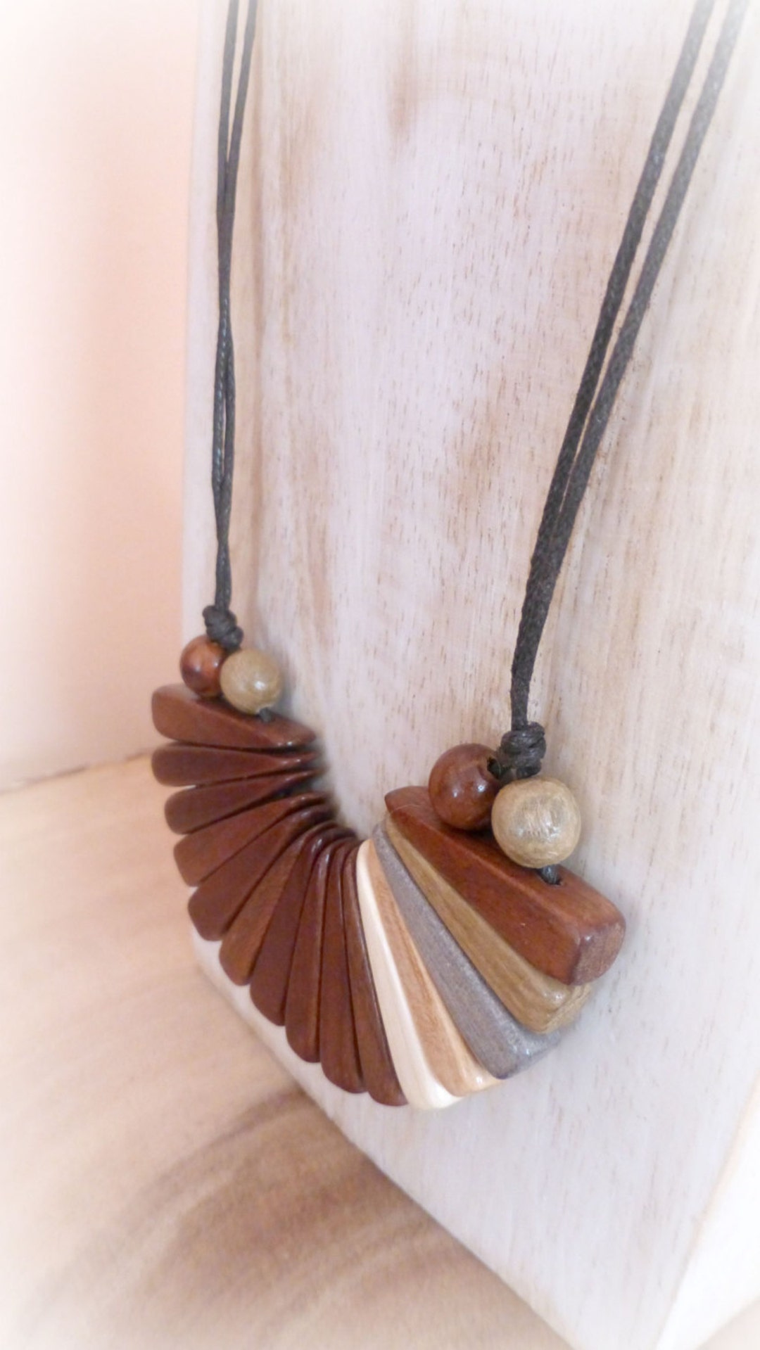 Wood Bib Choker 5th Wood Anniversary Gift Wooden Necklace Boho Choker ...