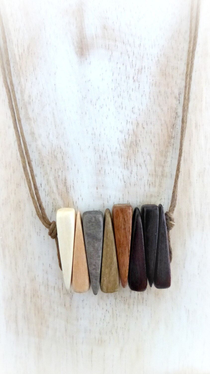 Boho Cord Choker Bohemian Wood Necklace Geometric Necklace - Etsy