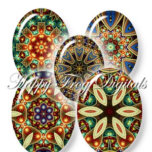 Kaleidoscope - 30x40, 18x25 and 13x18 Mm Ovals - Digital Collage Sheet - 385 HFD - Printable ...