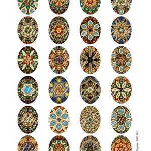 Kaleidoscope - 30x40, 18x25 and 13x18 Mm Ovals - Digital Collage Sheet - 385 HFD - Printable ...
