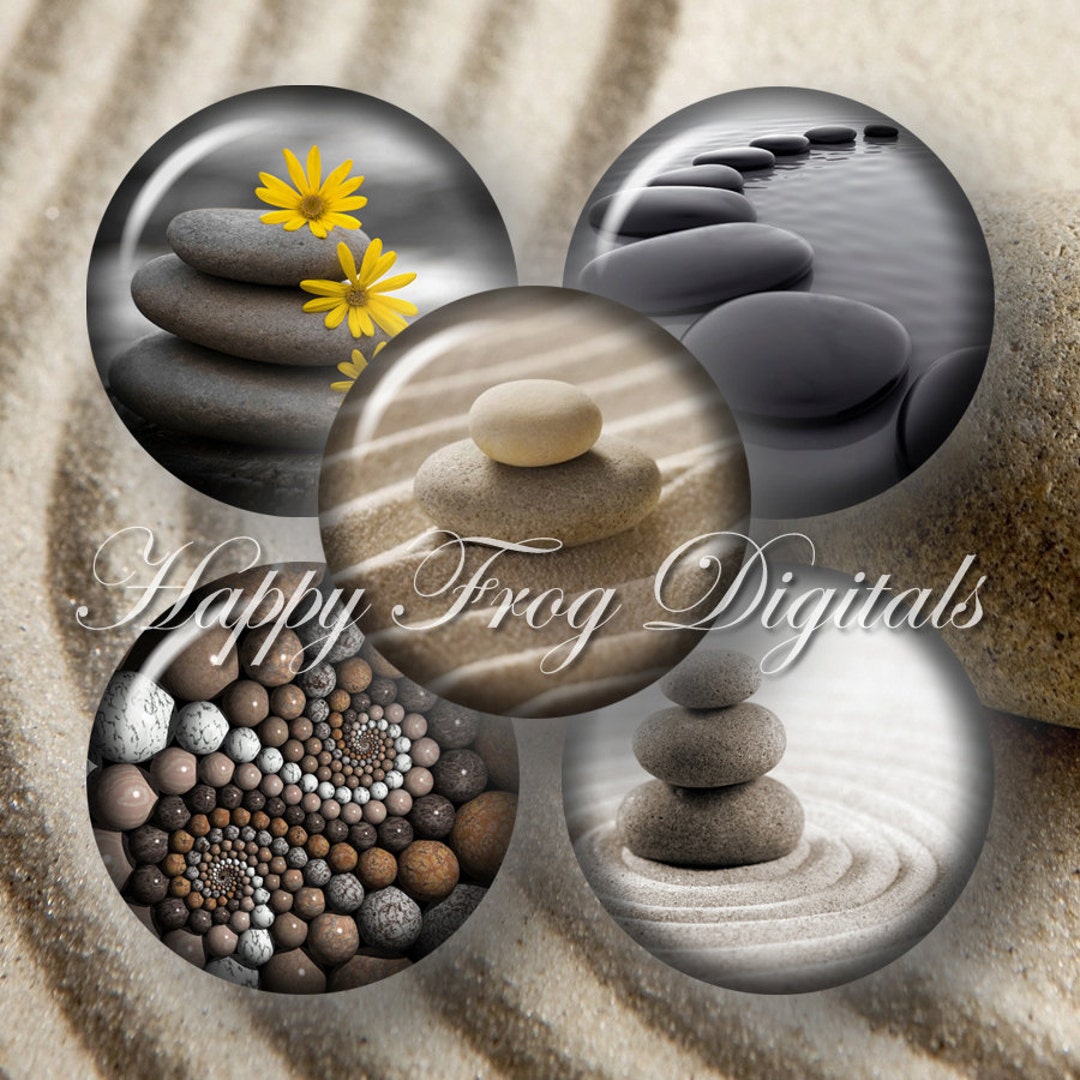 Zen Stones - 1.5", 1", 30 Mm, 25 Mm Circles - Digital Collage Sheet ...