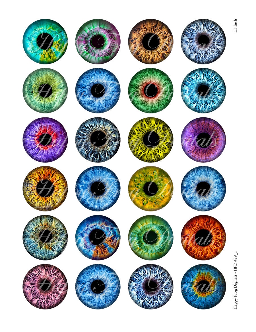 Eye iris 12 14 16 18 20 mm circles Digital Collage | Etsy