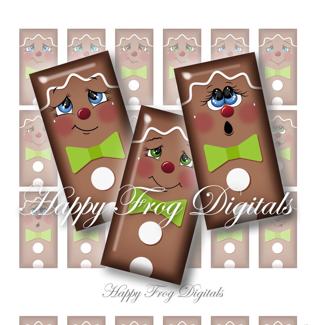 Gingerbread Man - 1x2 Inch - Digital Collage Sheet - 418 HFD ...
