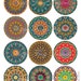 Mandala 2.5, 2 Circles Digital Collage Sheet 360 HFD Printable Download ...