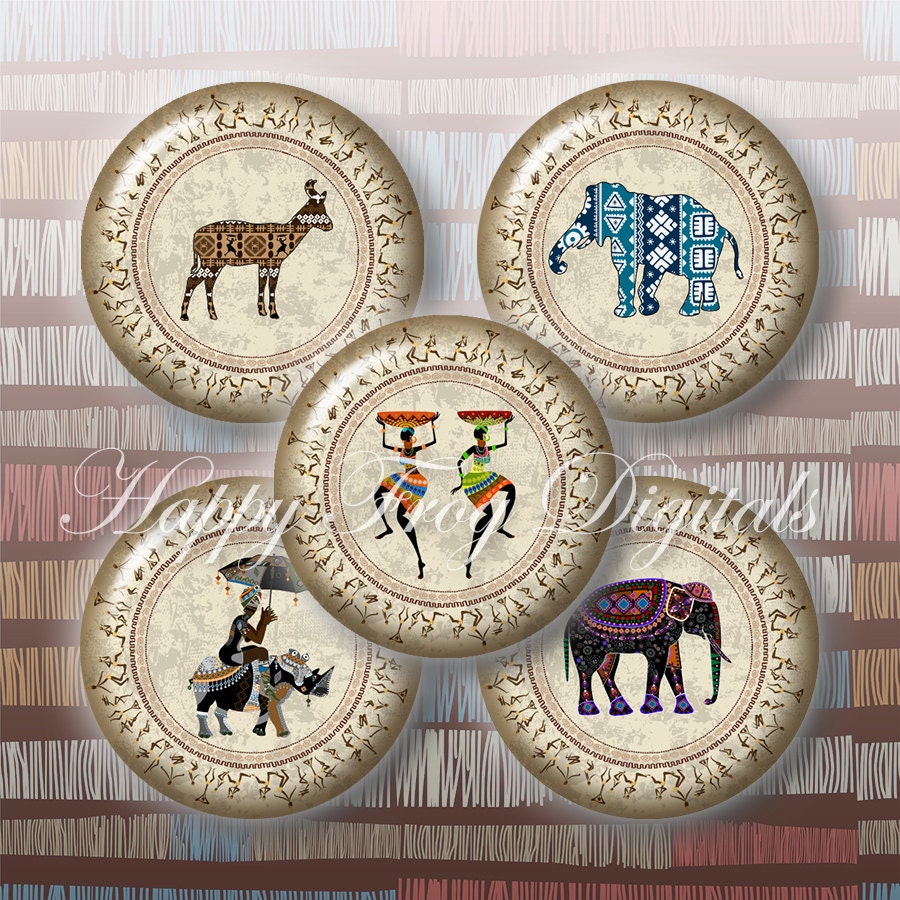 African silhouettes 2.5 2 circles Digital | Etsy