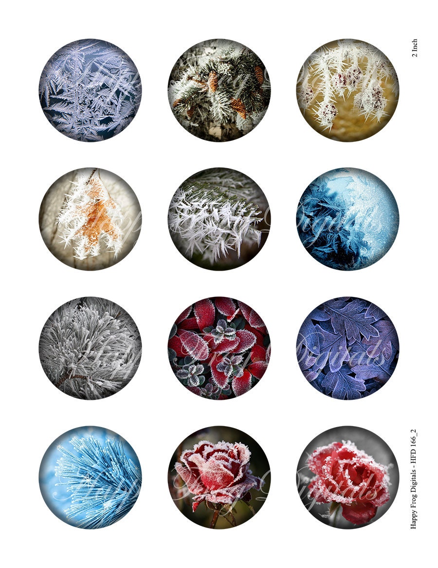 Frosted 2 Circles Digital Collage Sheet 166 HFD - Etsy