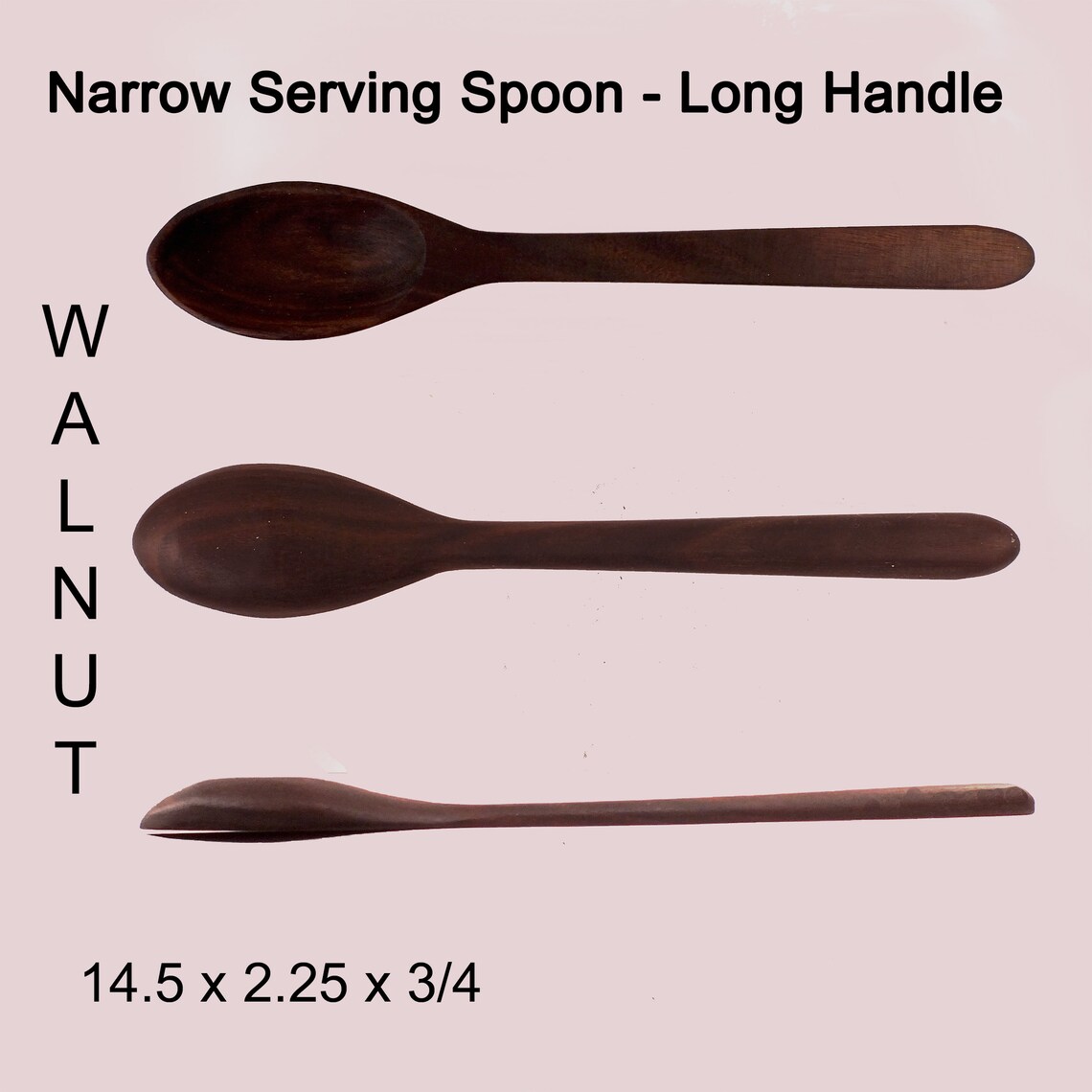 Wood Serving Spoon Narrow Bowl Long Handle Maple - Etsy