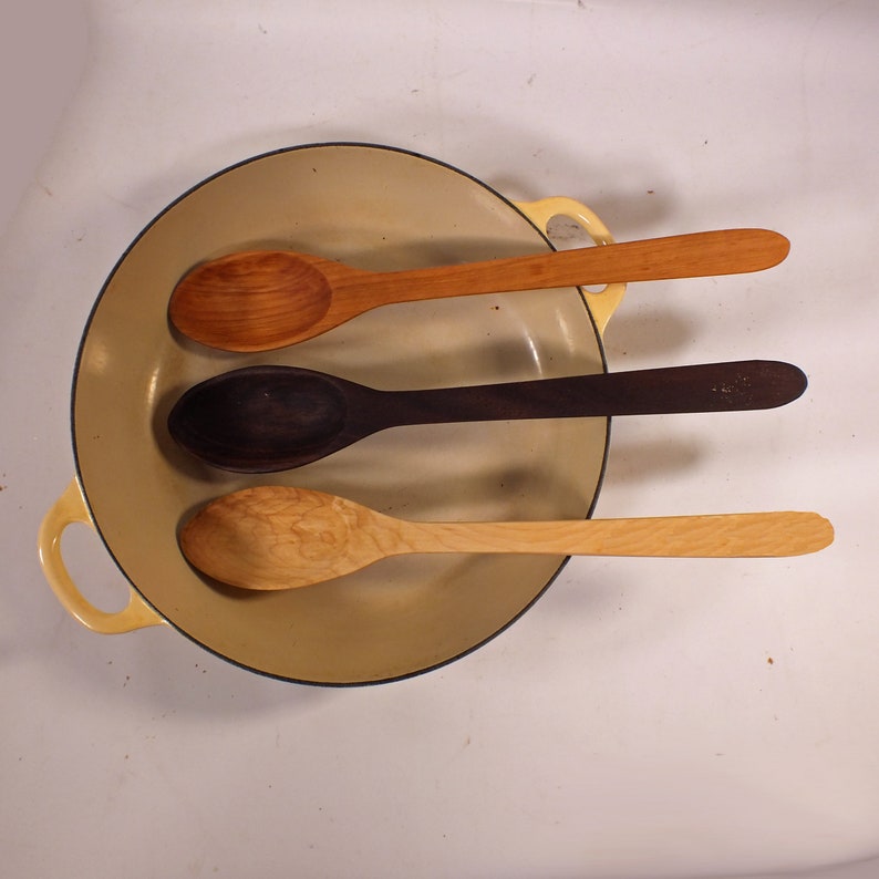 Wood Serving Spoon Narrow Bowl Long Handle Maple - Etsy