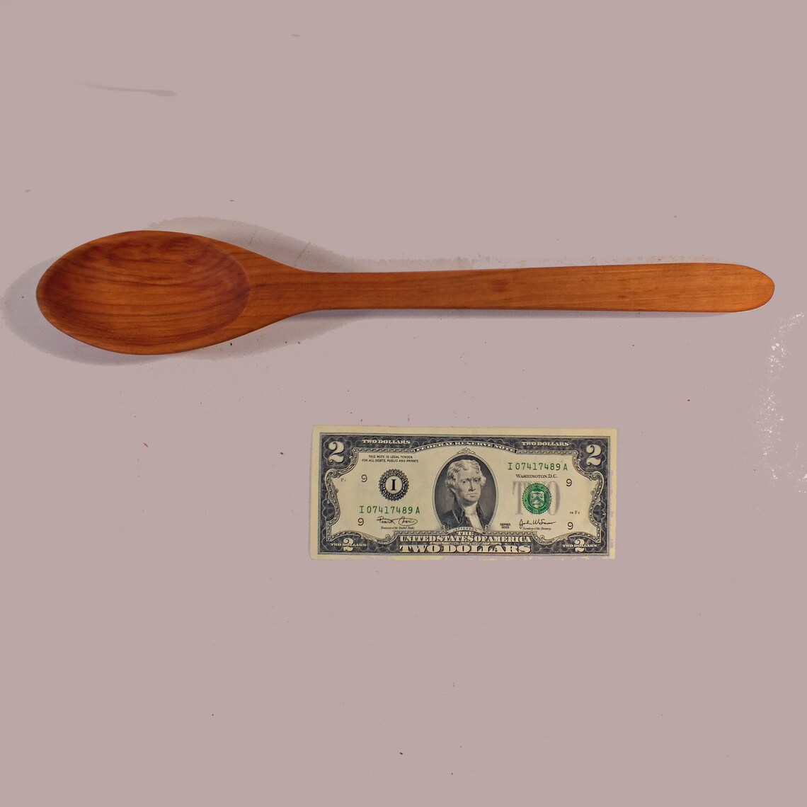 Wood Serving Spoon - Narrow Bowl - Long Handle - Maple or Cherry - 2.25 ...