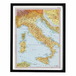 1950s ITALY Map, 11x14 Vintage European Map, Italian Road Map, Vintage ...