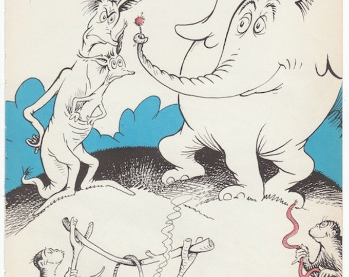 Dr Seuss 1950s Horton Hears a Who 8x11 Vintage Print Smiling Horton and ...