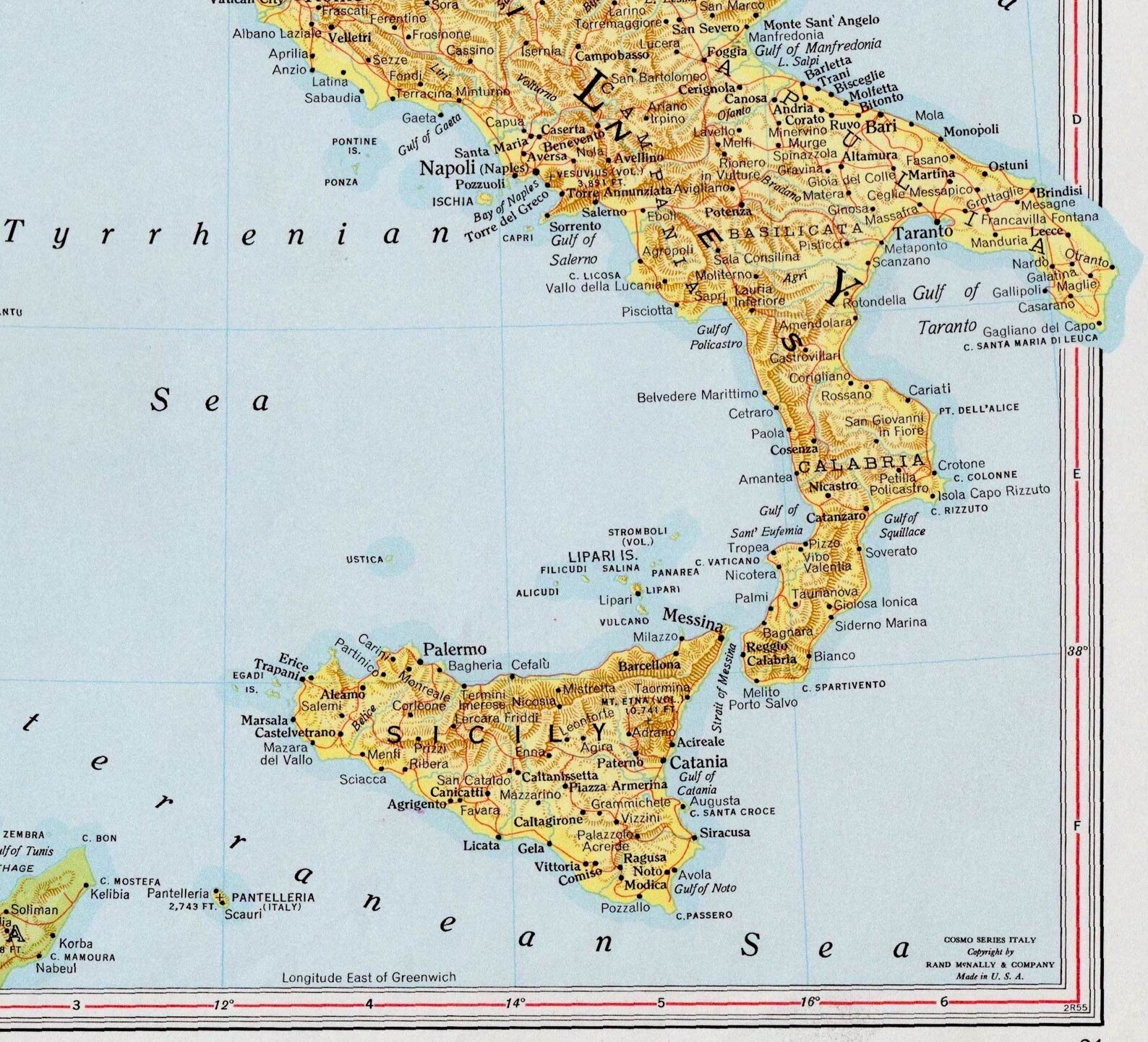 1950s ITALY Map 11x14 Vintage European Map Italian Road Map | Etsy