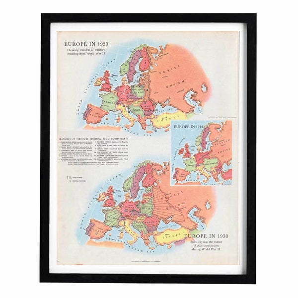 1950s World Map - Etsy