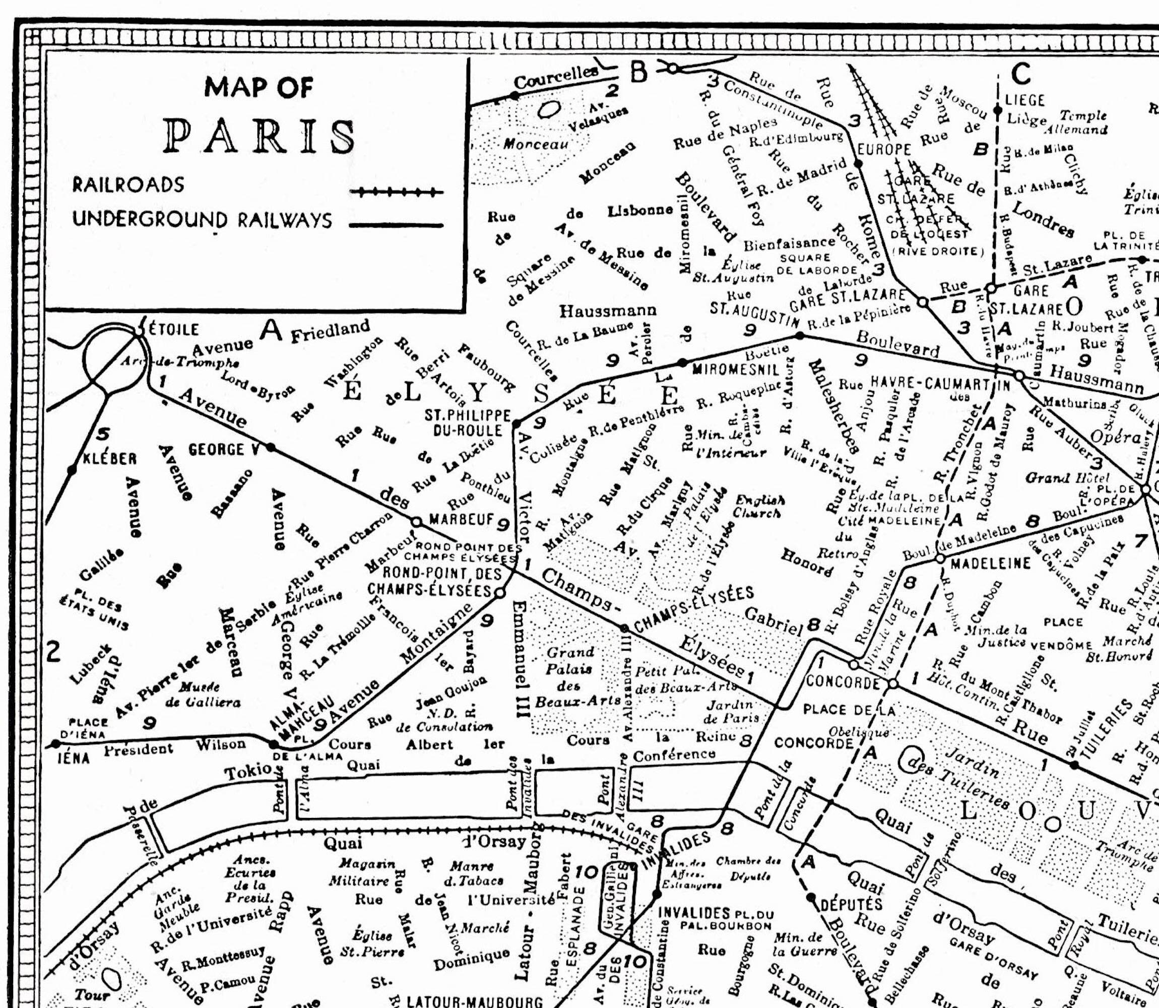 1940s PARIS City Map Vintage French Decor 11x14 City Map Fathers Day ...