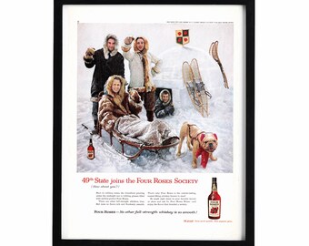 Four Roses Vintage Ad - Etsy