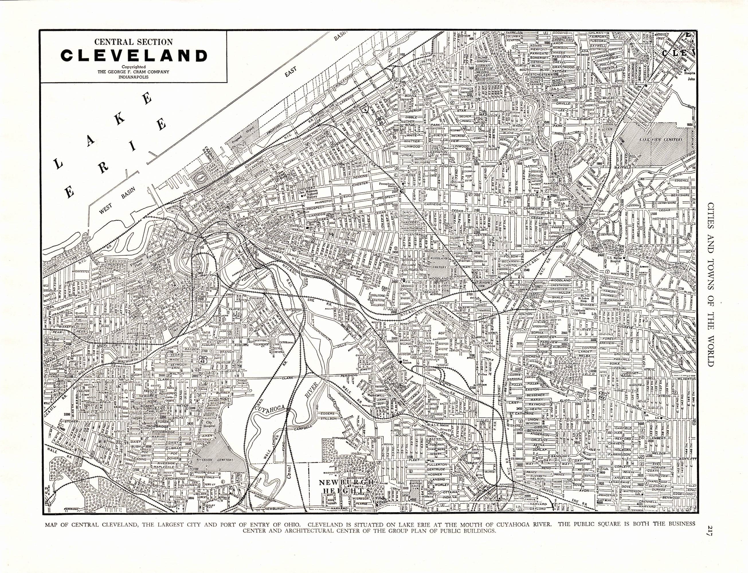 1940s CLEVELAND City Map Vintage 11x14 American City Map | Etsy