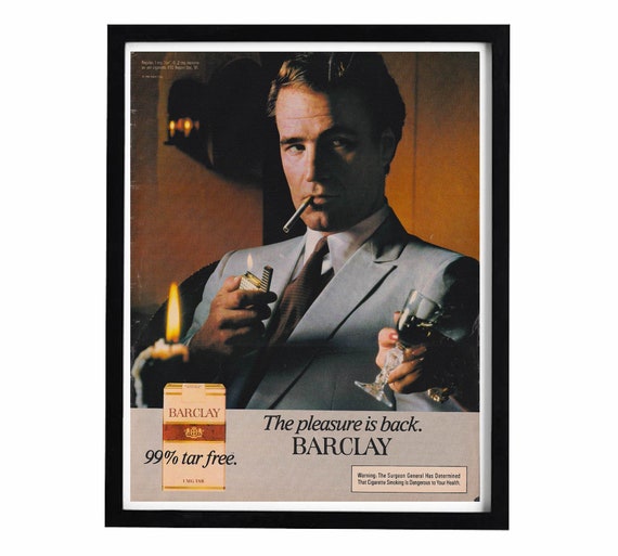 1980s BARCLAY CIGARETTES Ad 10x13 Vintage Advertisement - Etsy