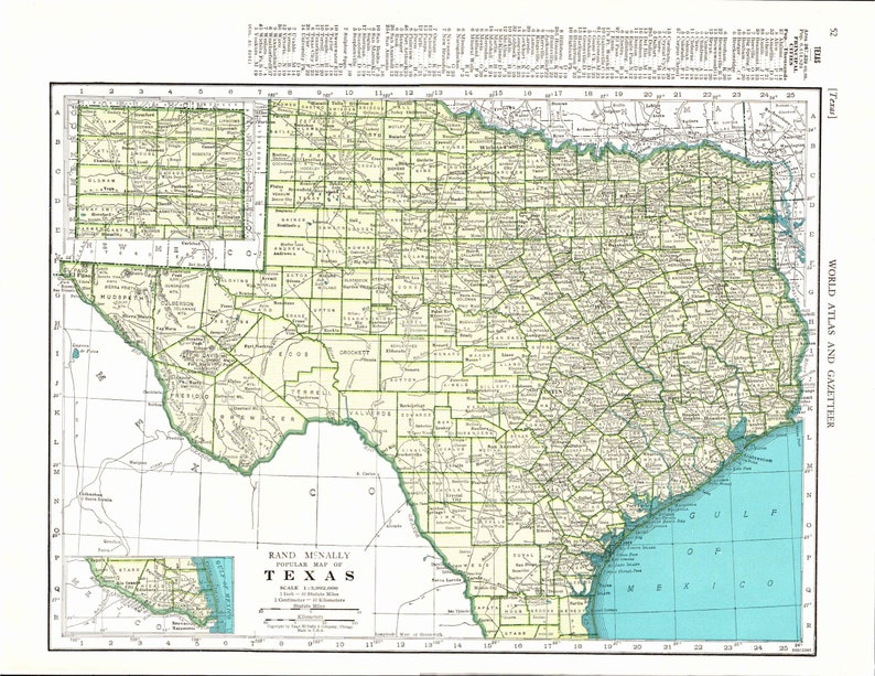 Vintage TEXAS STATE MAP 14x11 Map From 1944 United States - Etsy