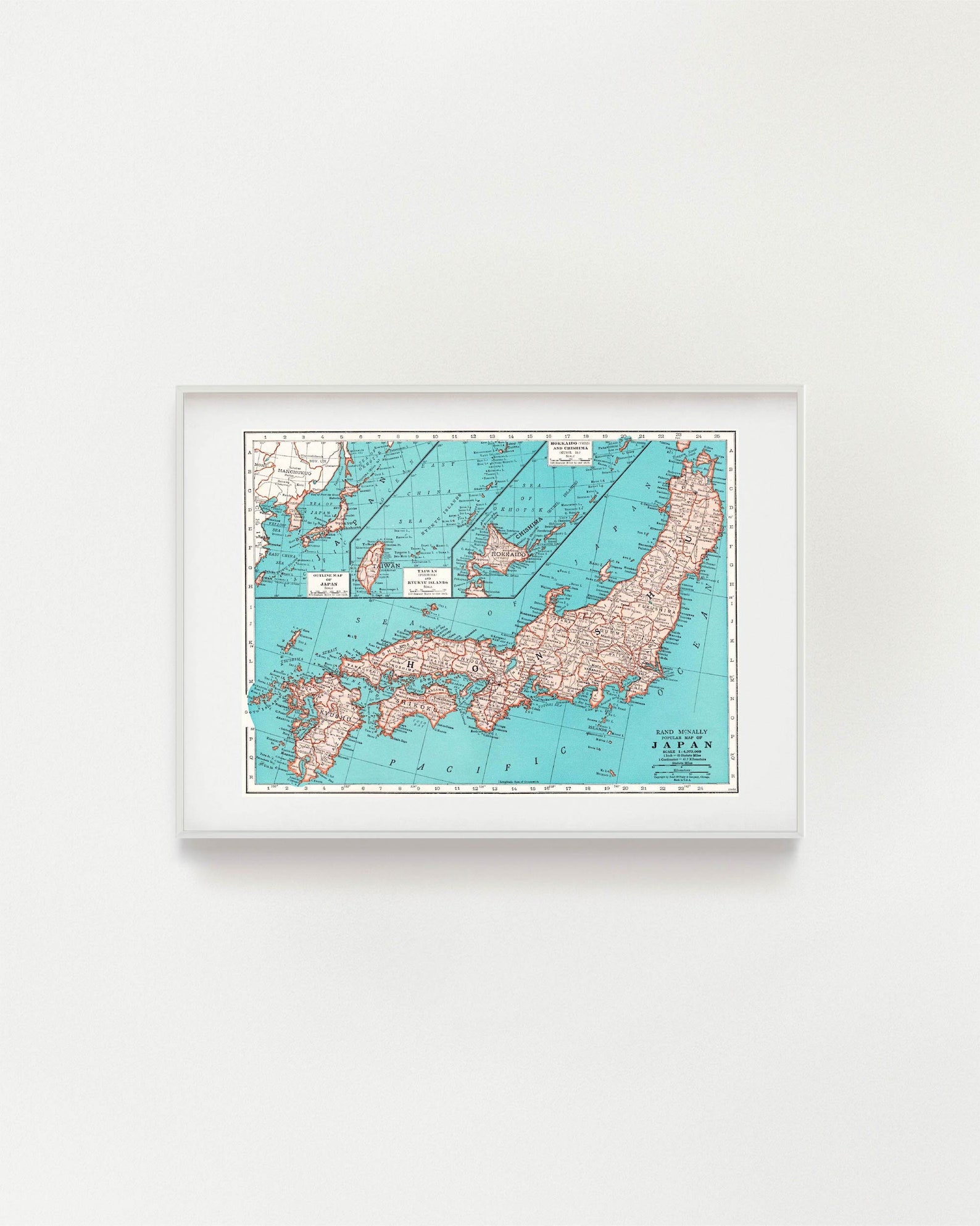 1940s JAPAN Map 14x11 Vintage 1944 Map World War II Era - Etsy