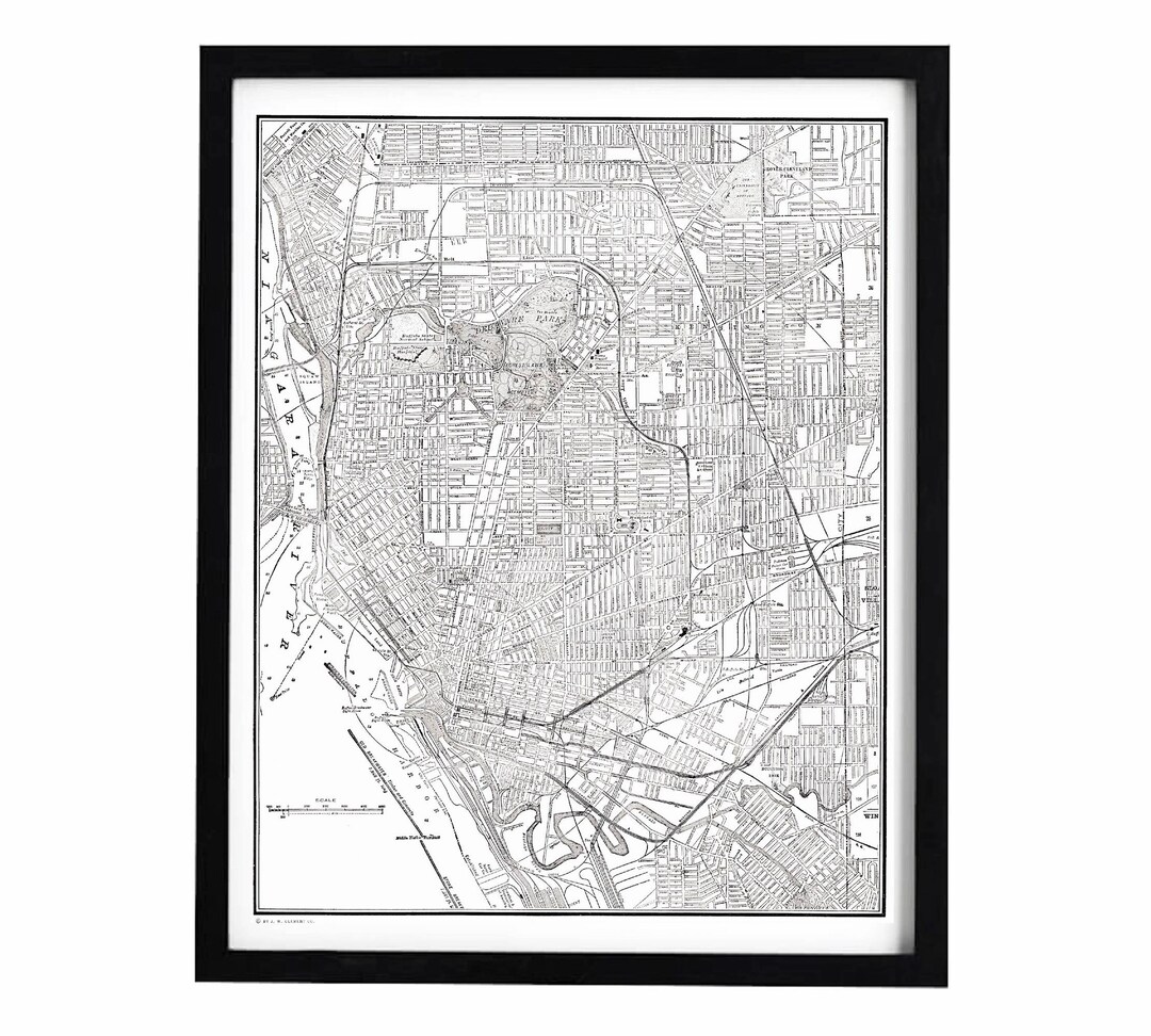 1940s BUFFALO NY Street Map, 11x14 Vintage City Map, American Cities ...