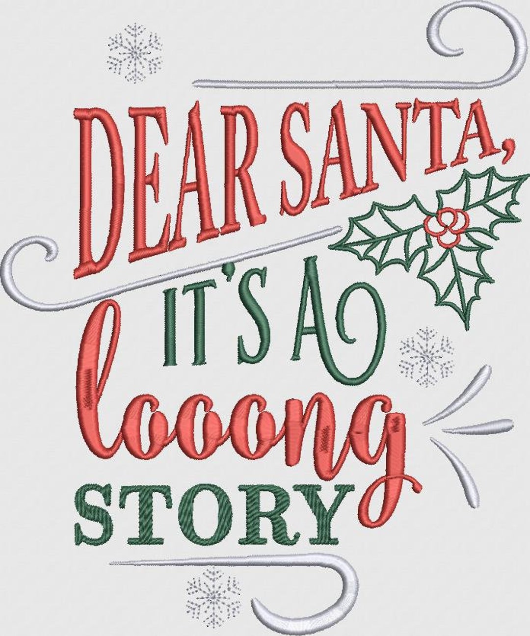 Dear Santa Custom Embroidery Design - Etsy