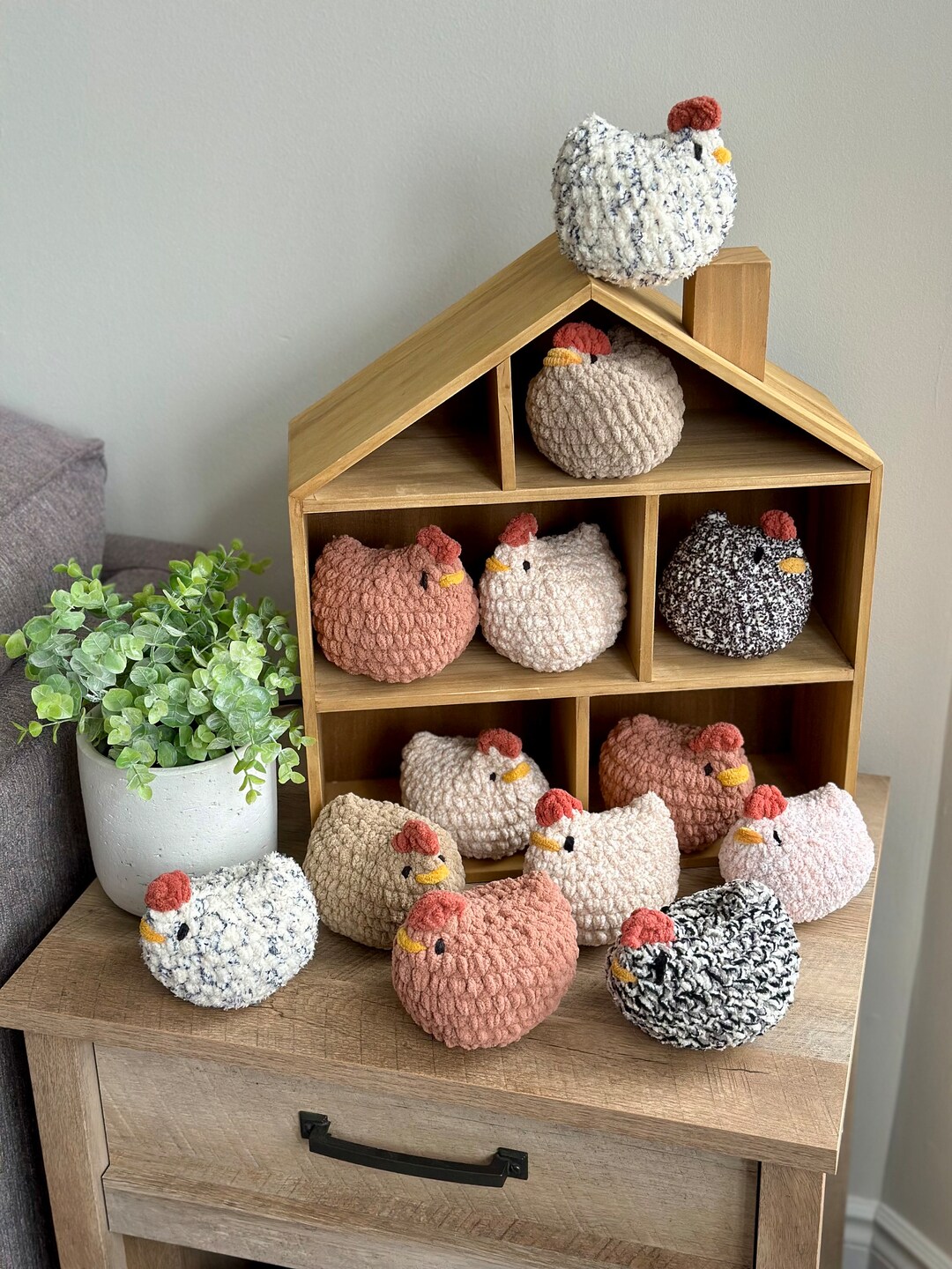Crochet Chicken Stuffed Animal Easter Basket Gift Idea Cuddly Chick ...