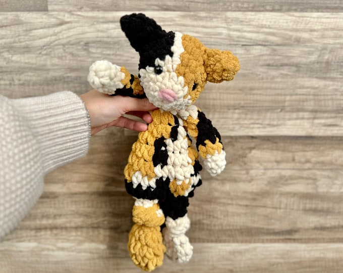 Mini Calico Cat Snuggler Lovey, Crochet Kitty Toy, Charli Cat Mama Made ...
