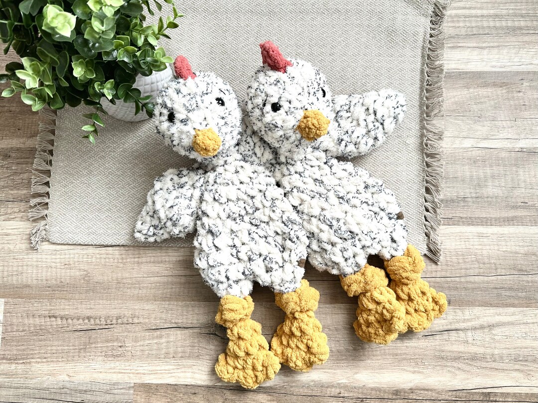 Chicken Snuggler Lovey, Handmade Crochet Chick Toy, Chickie Chicken ...