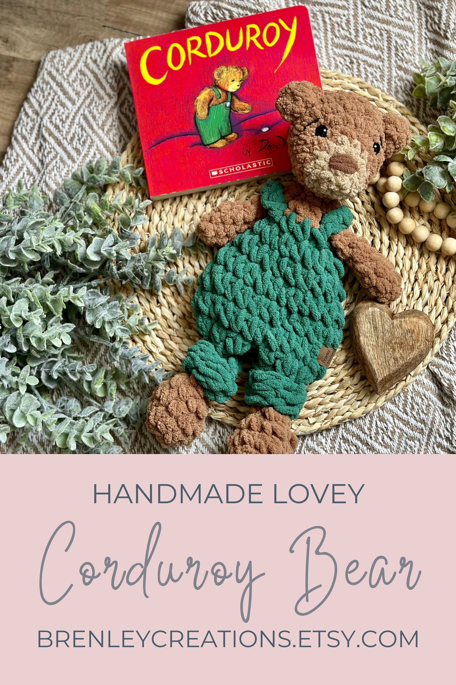 Crochet Corduroy Inspired Teddy Bear Snuggler: Handmade Plush Lovey - Etsy