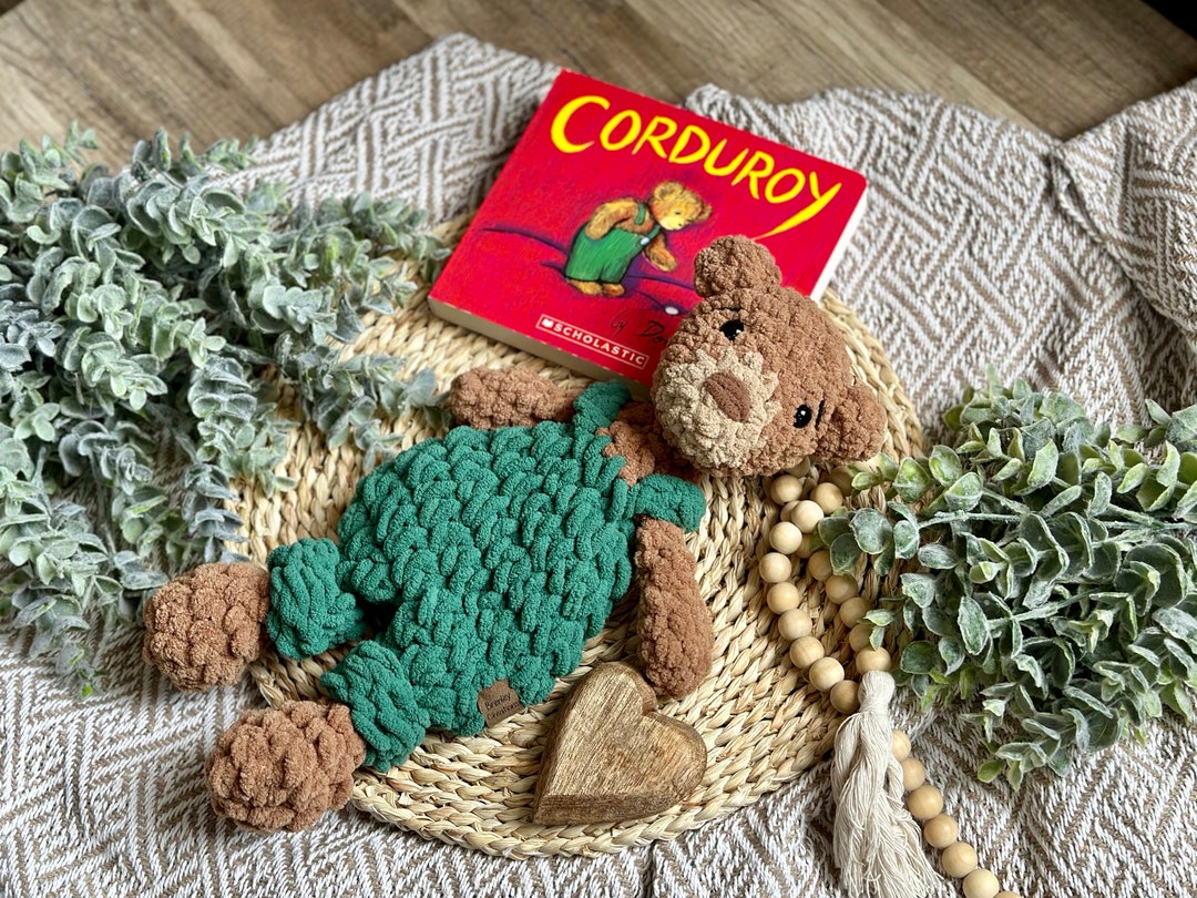 Crochet Corduroy Inspired Teddy Bear Snuggler: Handmade Plush Lovey - Etsy