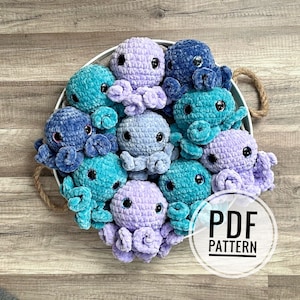 No Sew Plush Octopus Crochet Pattern PDF Cuddly Octo English Pattern ...