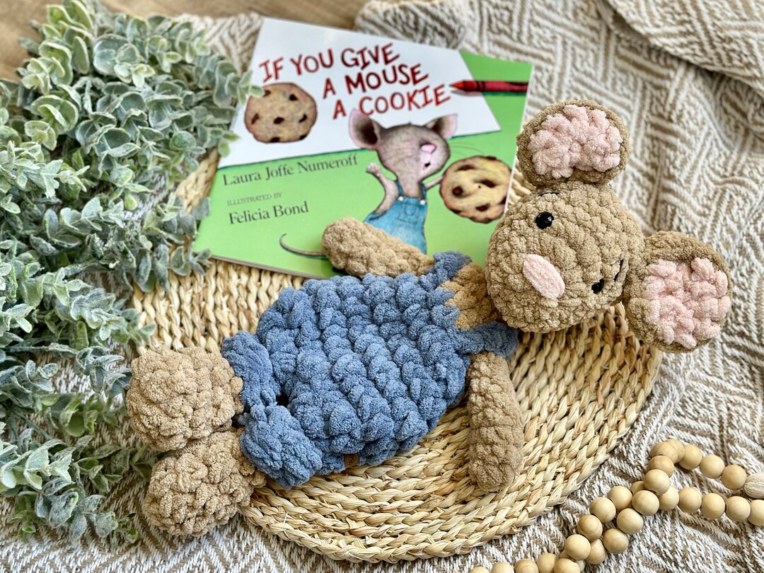 Crochet Mouse Lovey Cute Overalls Mice Snuggler Lovey Stuffie If You ...