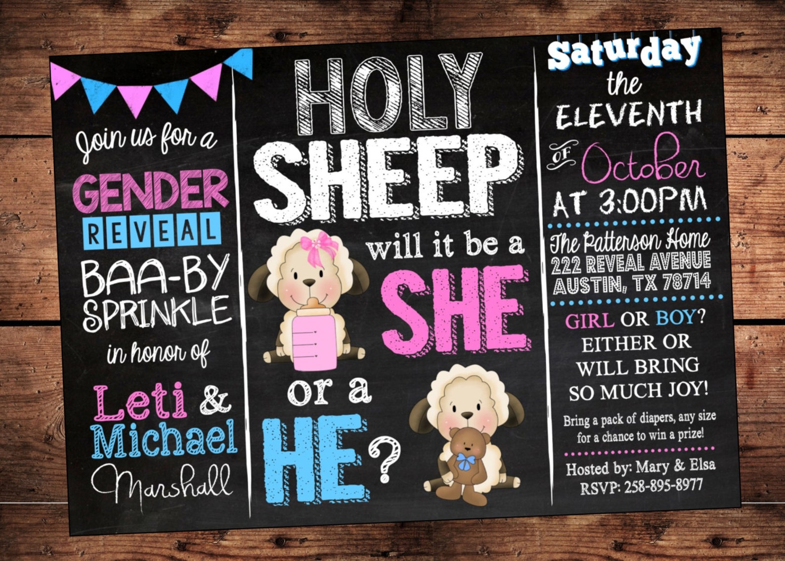Holy Sheep Gender Reveal Funny Invitation Gender Reveal | Etsy