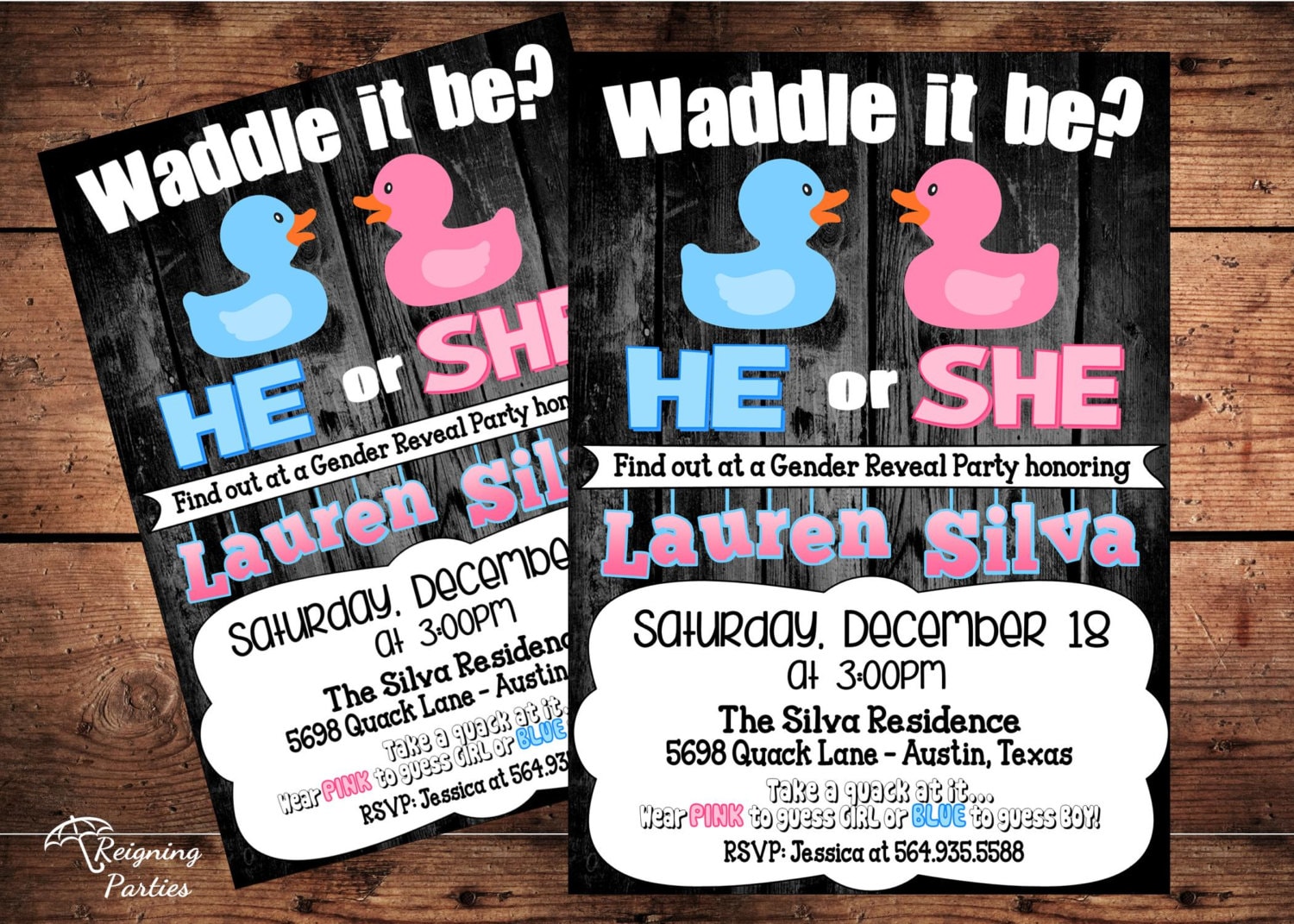 Duck Gender Reveal Invitation Baby Shower Invitation | Etsy