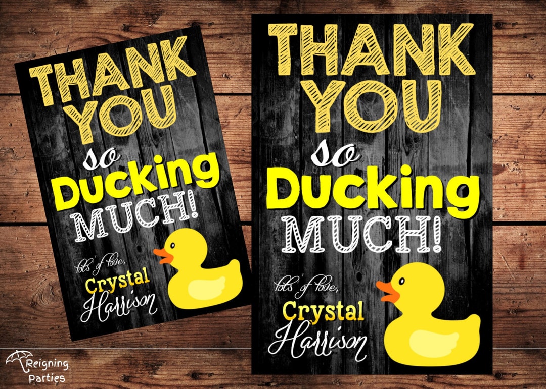 Funny Duck Thank You Card - Thank You so Ducking Much - 4x6 - Digital ...