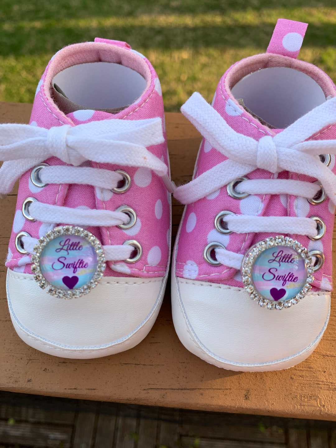 Taylor Swift "little Swiftie" Baby Sneakers Tennis Shoes Pink Polkadot ...